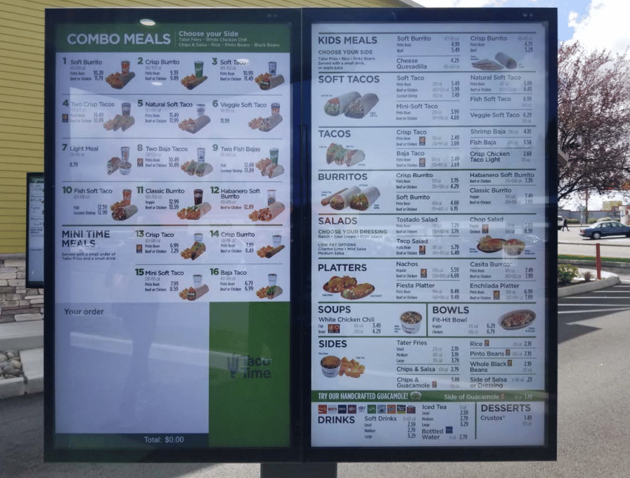 Case Study - Drive Thru Taco Time Digital Menu Boards